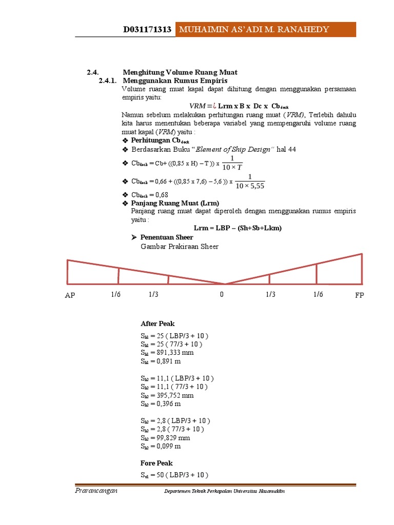 Menghitung Volume Ruang Muat Kapal | PDF