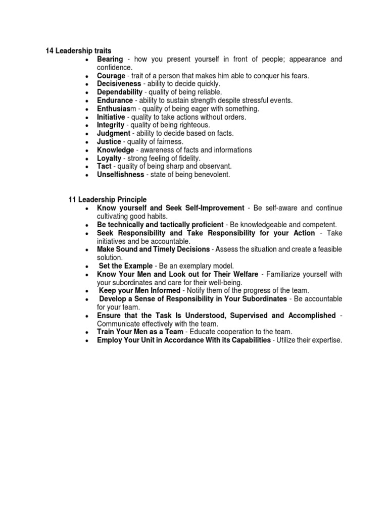 14 Leadership Traits | PDF