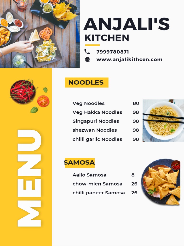 Yellow Restaurant Menu | PDF