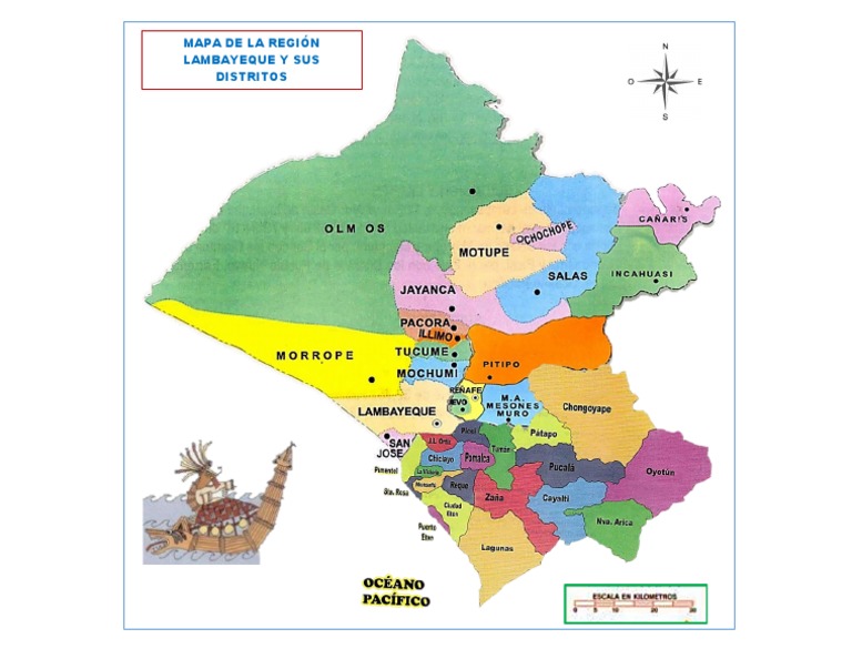 Mapa Lambayeque - Distritos | PDF