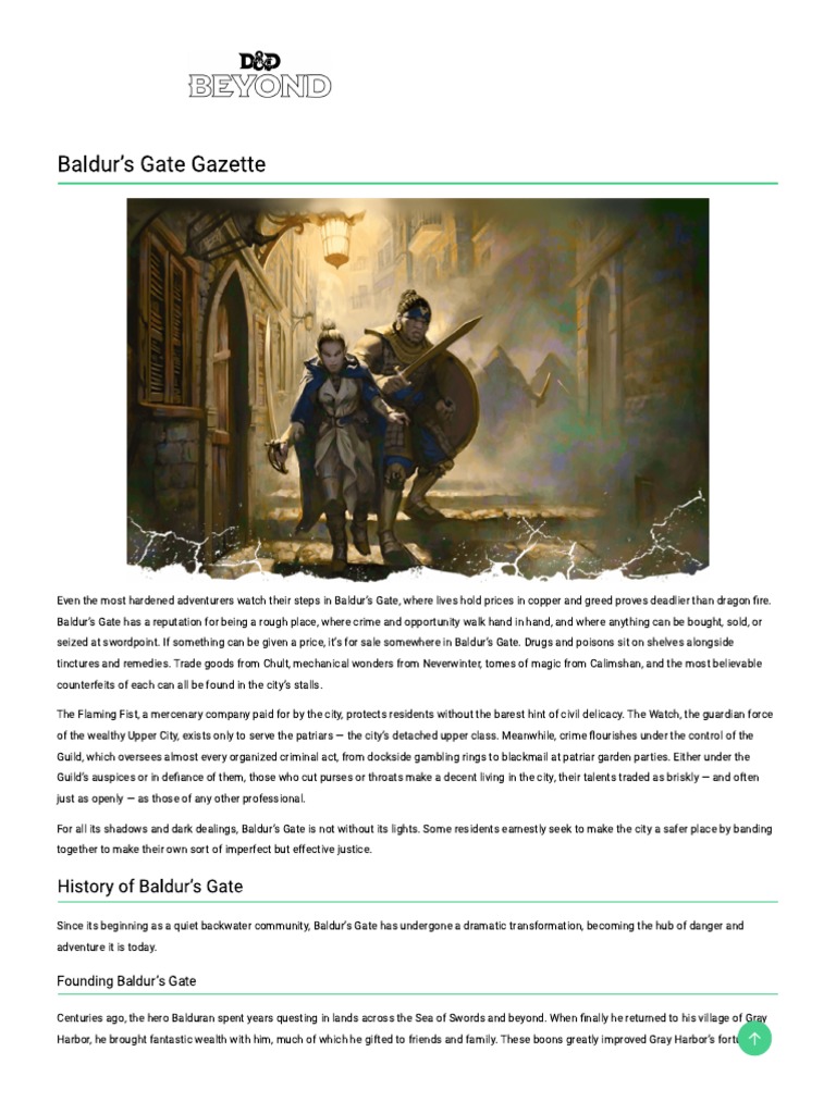 Baldur's Gate Gazetteer | PDF