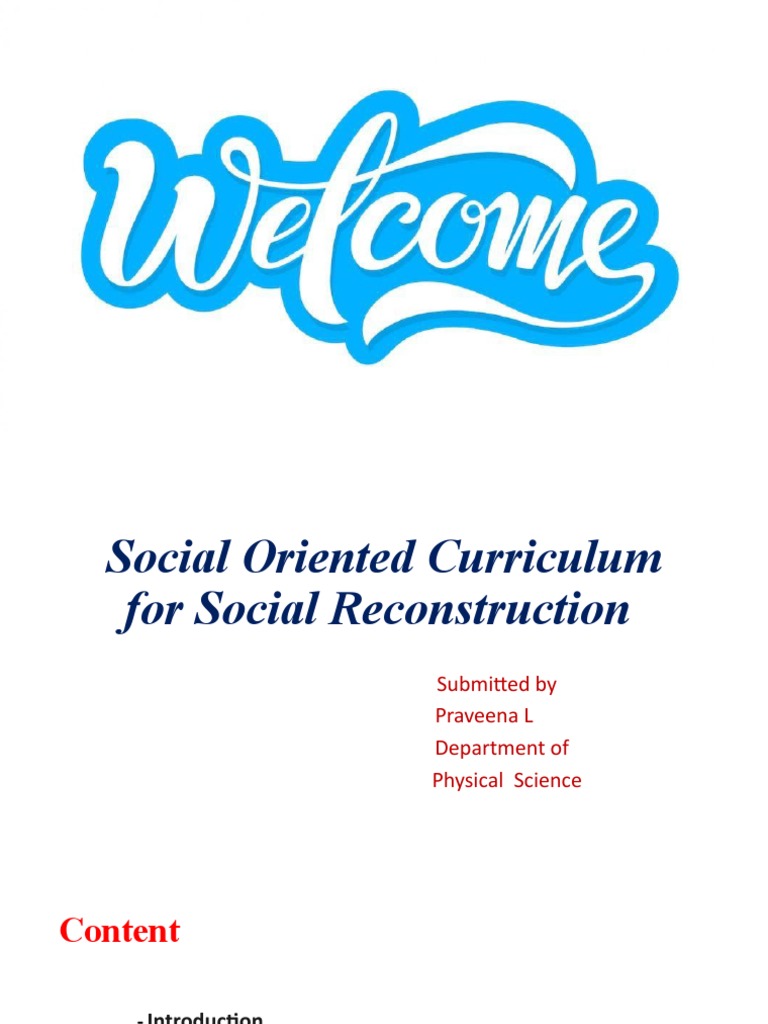 Social Oriented Curriculum For Social Reconstruction | PDF | History