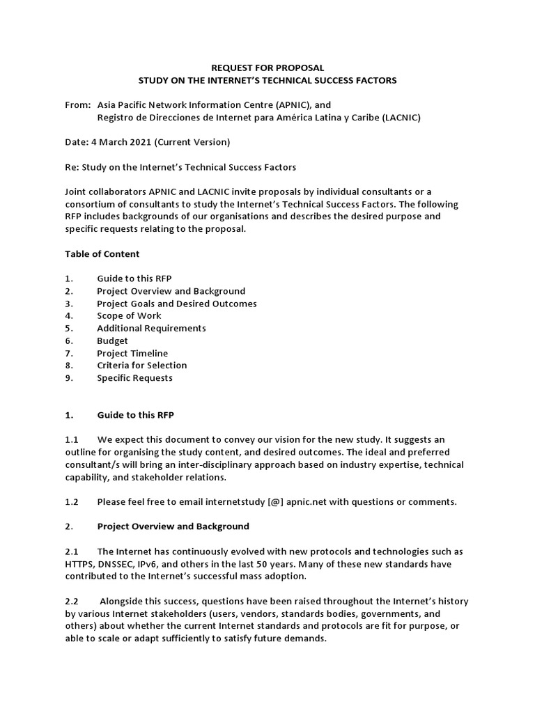 Internet Technical Proposal | PDF | Internet | I Pv6