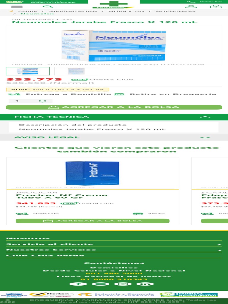 Neumolex Jarabe Frasco X 120 ML | PDF | Salud y bienestar