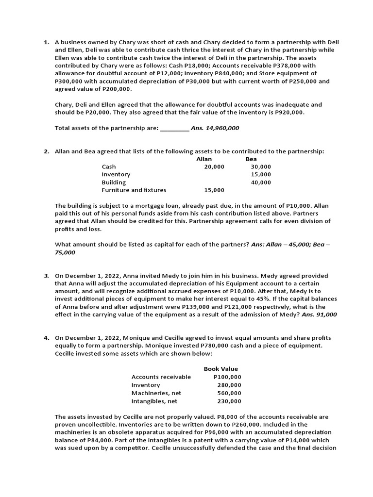 MIDTERM EXAM SpecTrans | PDF | Book Value | Partnership