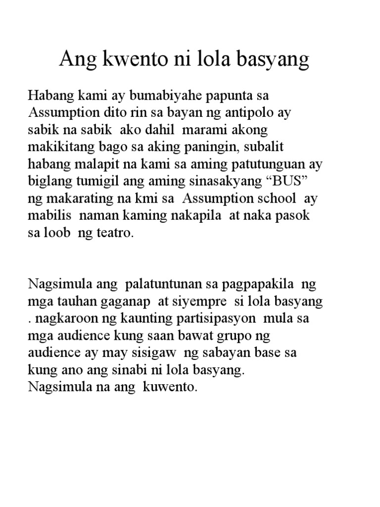 Tagalog Halimbawa Ng Maikling Kwentong Pambata Halimbawa Ng Trabaho