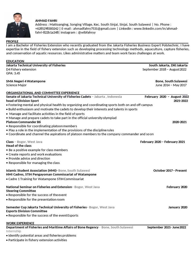 AHMAD FAHRI-CV (ATS) New | PDF