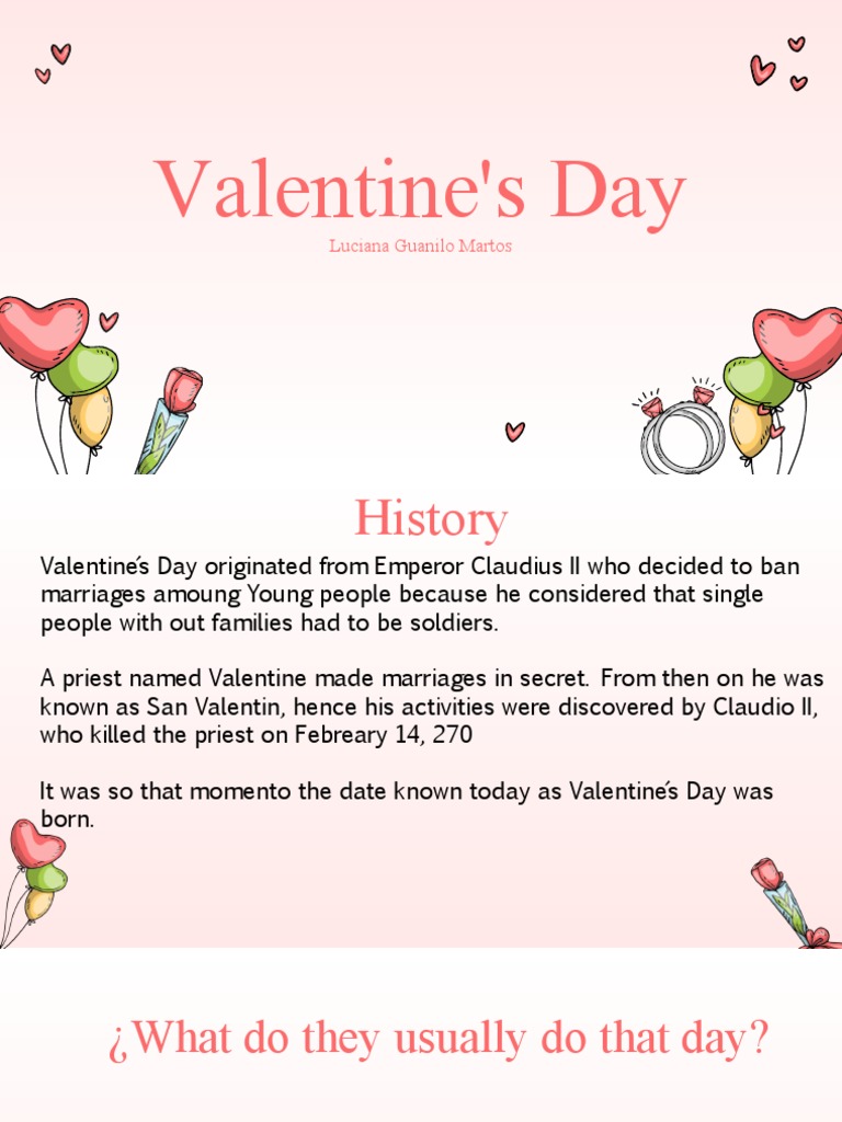 History and Traditions of Valentine's Day | PDF
