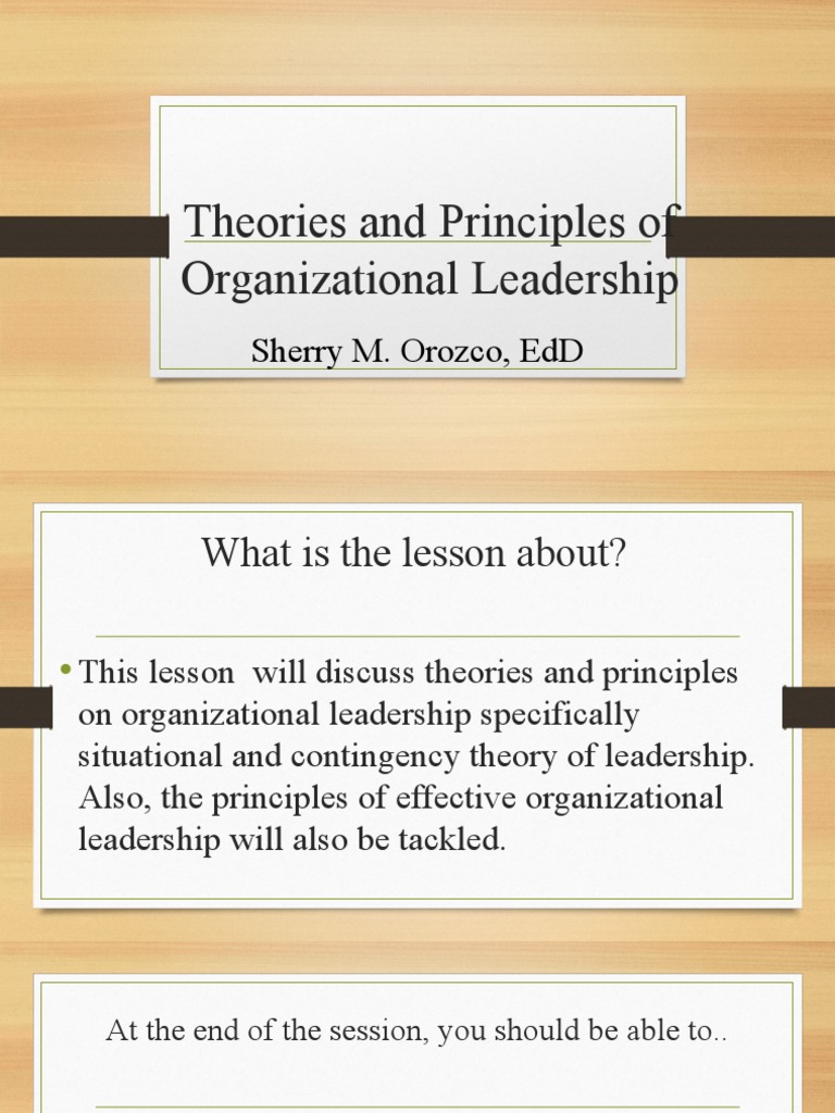 Theories and Principles On Org Leadersip | PDF | Leadership ...