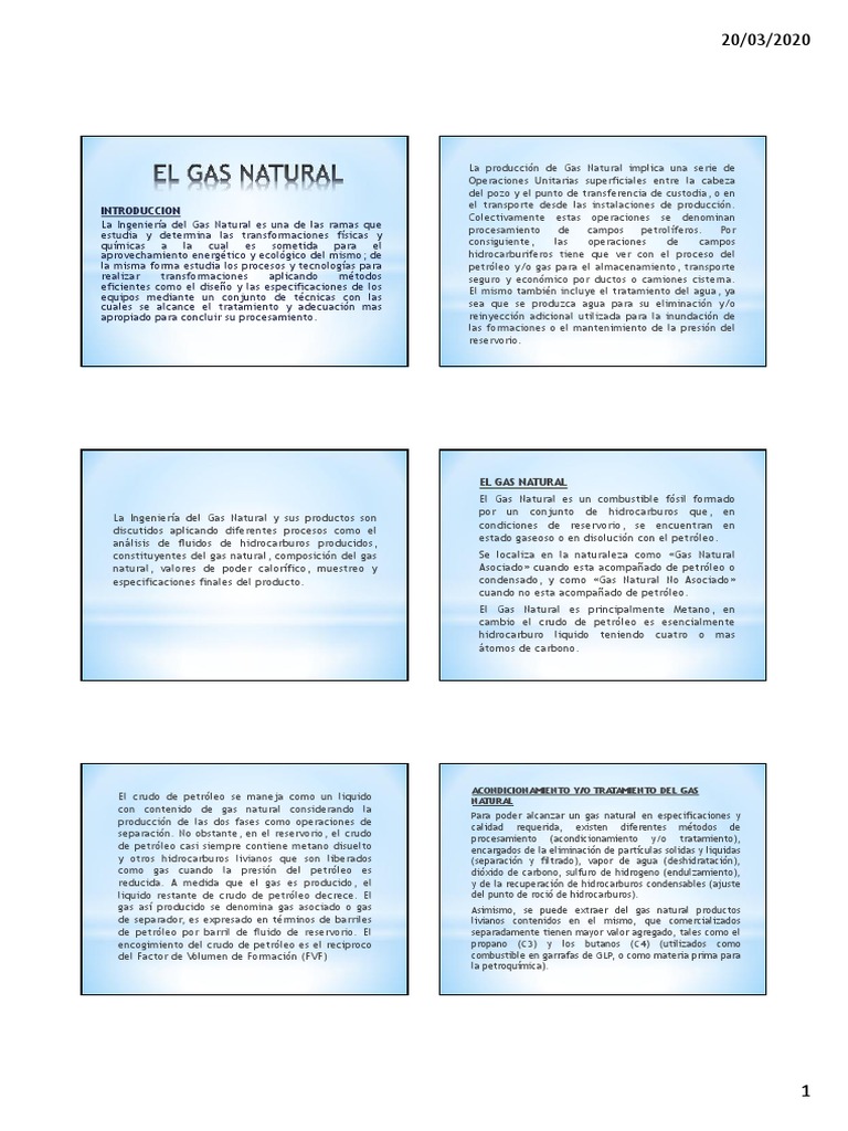 Ingeniería del Gas Natural: Procesos y Composición | PDF | Gas natural ...
