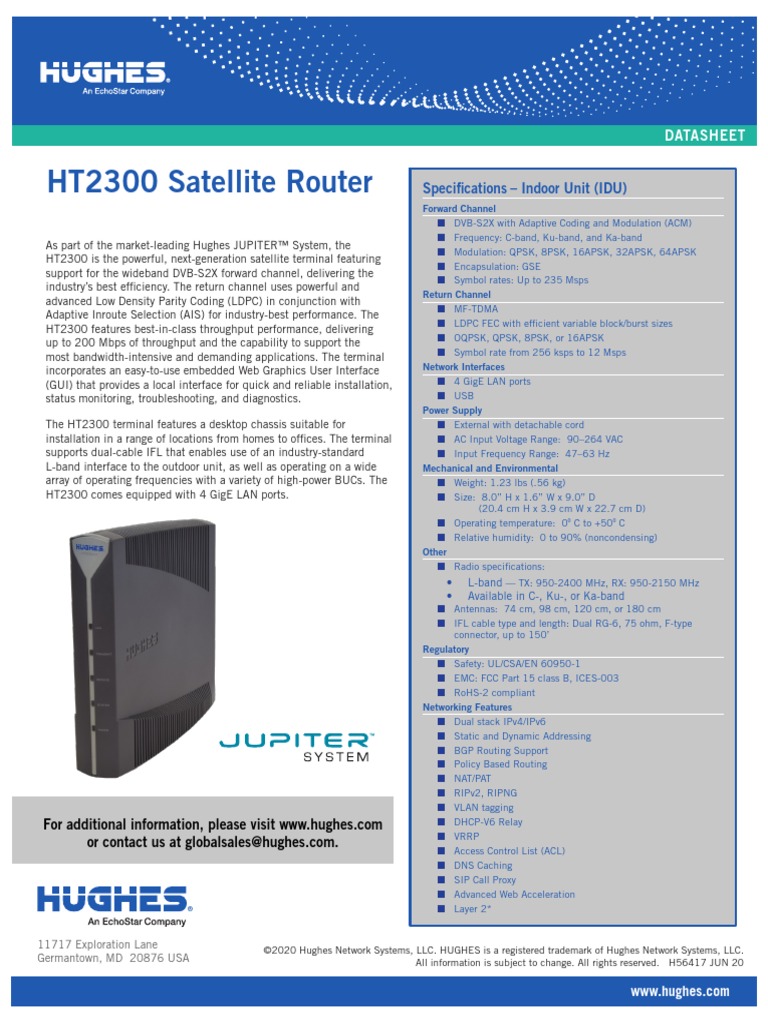 HT2300 Satellite Router | PDF | I Pv6 | Network Architecture