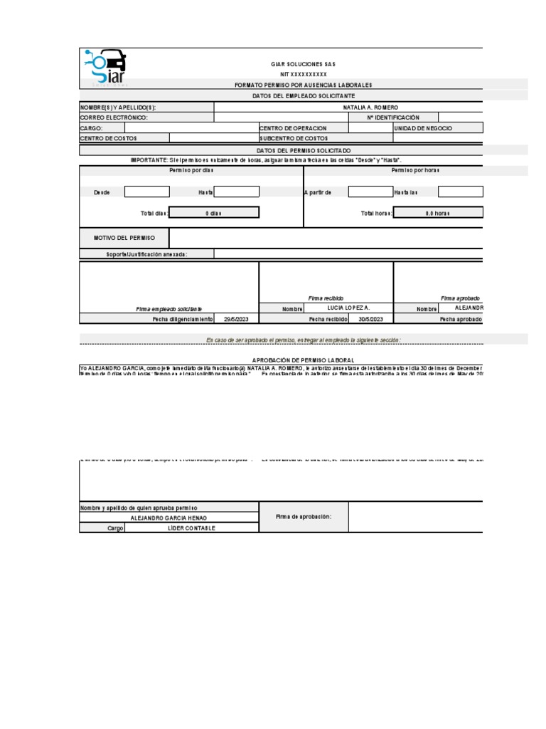 Formato Permiso de Trabajo | PDF