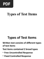 Types of Test Items in Education | PDF | Test (Assessment) | Validity ...