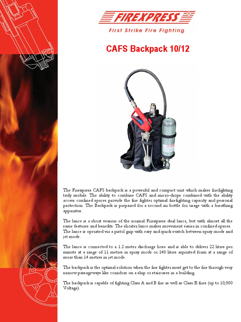 Firexpress CAFS Backpack Overview | PDF | Manufactured Goods | Equipment