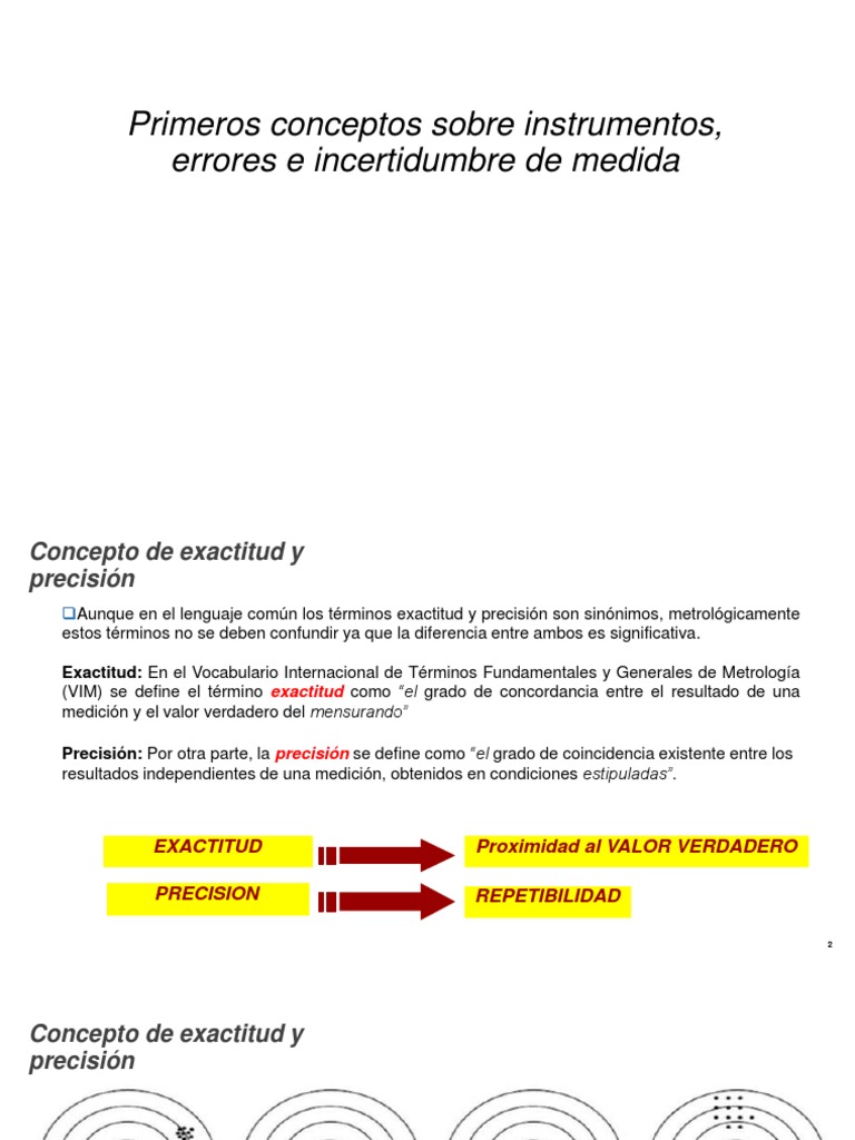 Conceptos Clave de Medición y Precisión | PDF | Exactitud y precisión ...