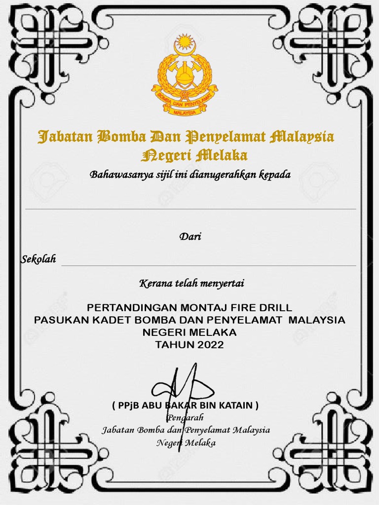 Sijilpenyertaan Montaj Fire Drill e Sijil | PDF