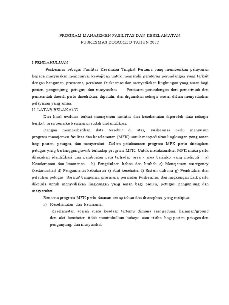 Pedoman MFK Bogorejo | PDF