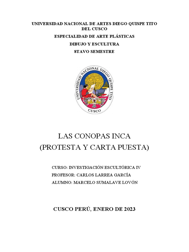 UNIVERSIDAD NACIONAL DE ARTES DIEGO QUISPE TITO DEL CUSCO | PDF | Papel ...