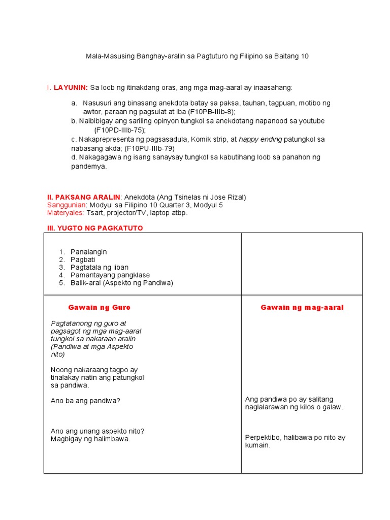 LP Anekdota NG Tsinelas Ni Jose Rizal | PDF