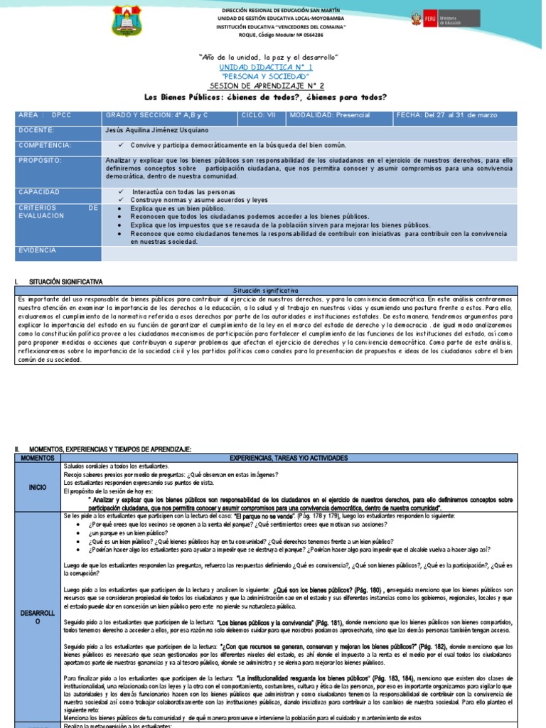 SESION DE APRENDIZAJE #2 - DPCC 4° A, B y C | PDF | Democracia | Ideologías políticas