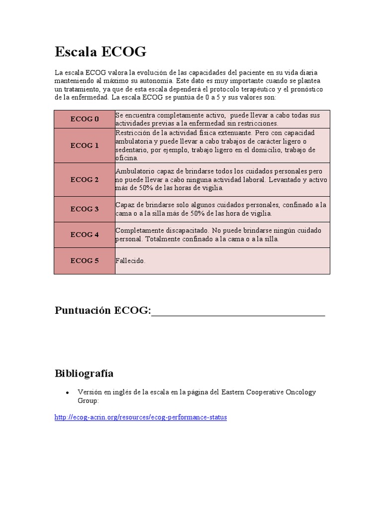 Escala ECOG | PDF