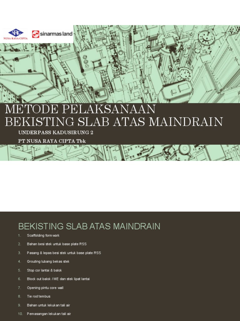 Metode Bekisting Slab Underpass | PDF