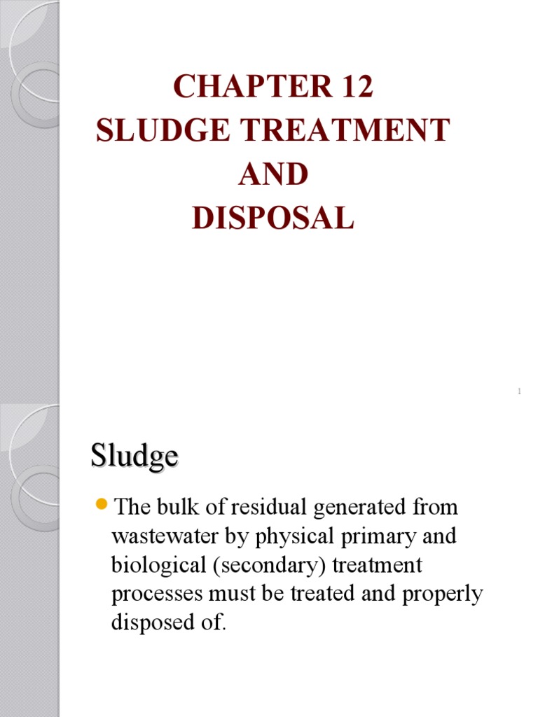 Sludge Treatment and Disposal Methods | PDF | Sewage Treatment | Filtration