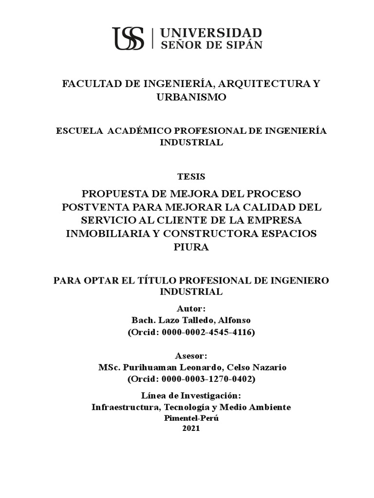 Lazo Talledo, Alfonso | PDF | Calidad (comercial) | Marketing