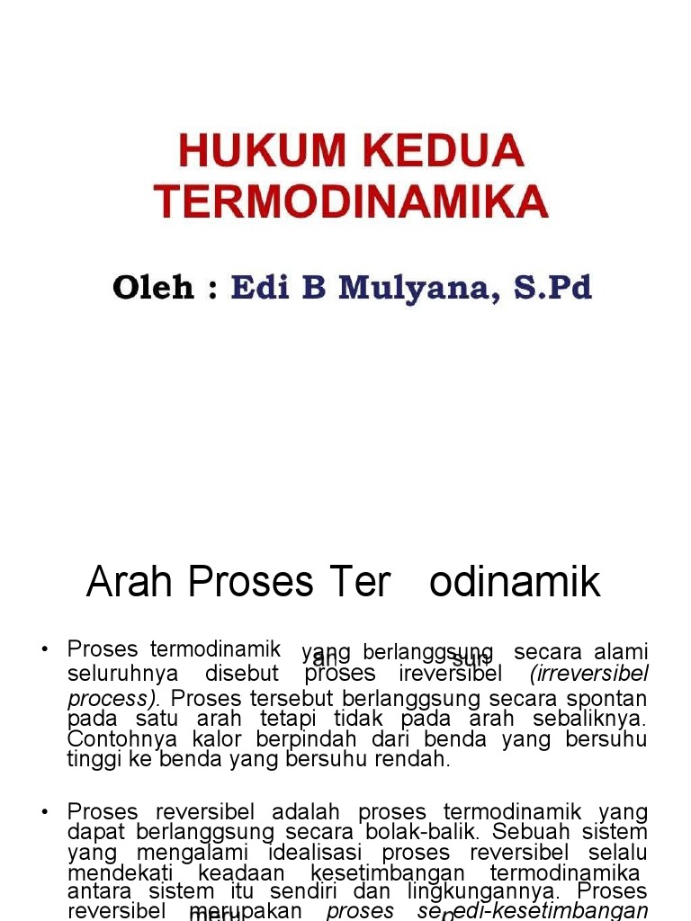 PDF Hukum Termodinamika Kedua | PDF