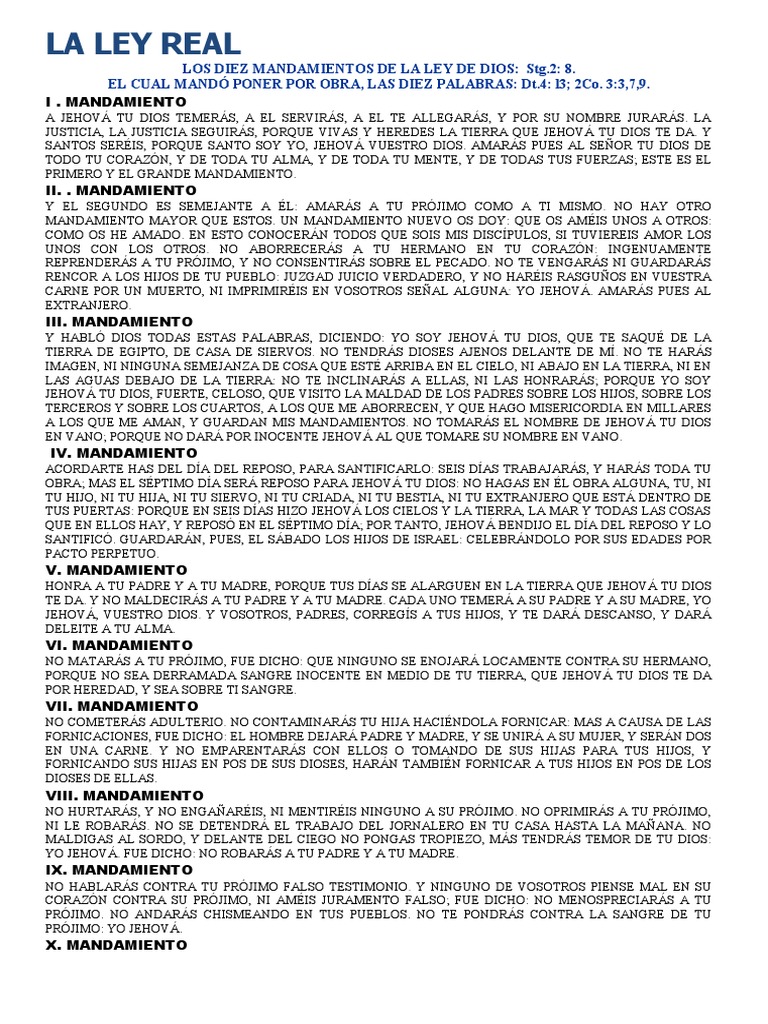 Los Diez Mandamientos | PDF | Creencia religiosa y doctrina | Teología