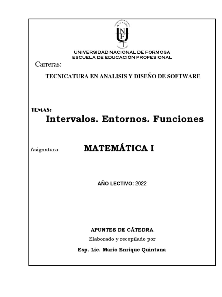 U2 - Intervalos. Entornos. Funciones | PDF | Pendiente | Asíntota