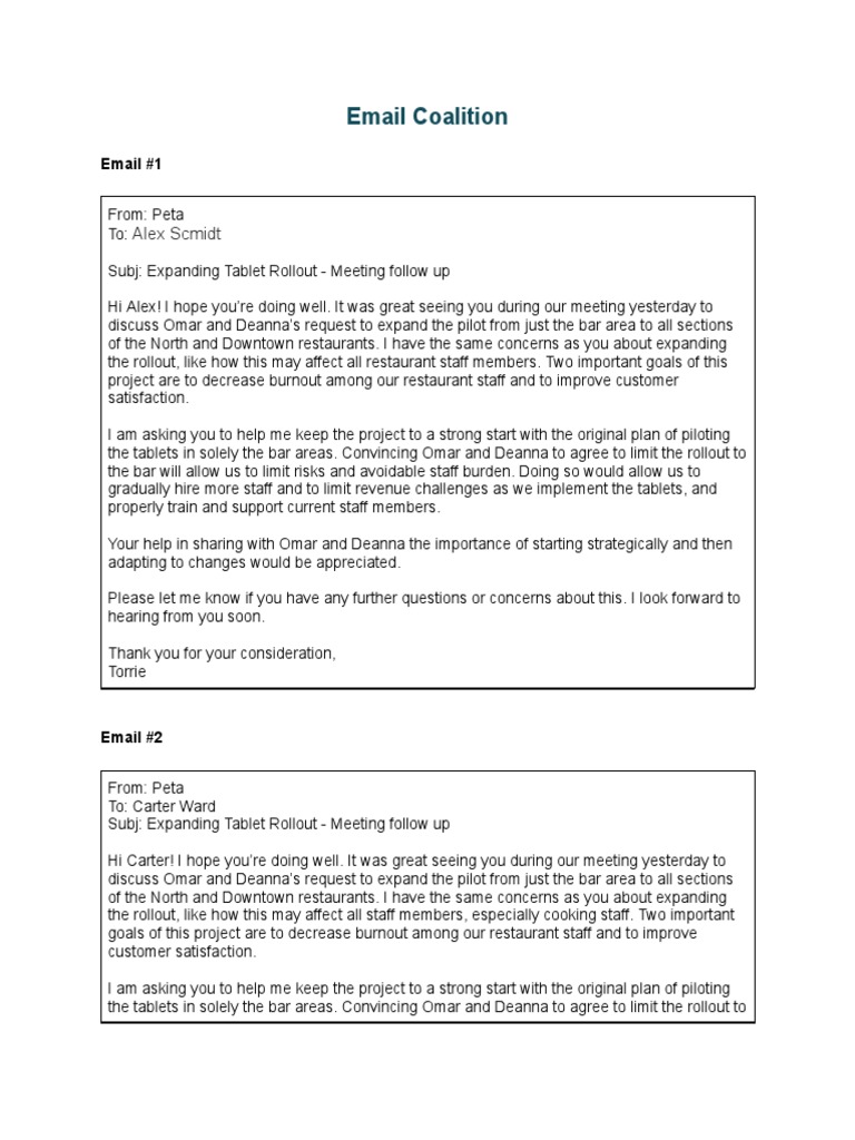 PM Capstone - Email Coalition Final Version 2 | PDF | Business