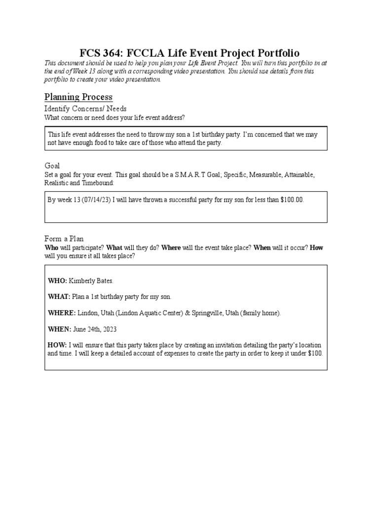 Fcs 364 Fccla Life Event Project Portfolio | PDF | Prices | Walmart