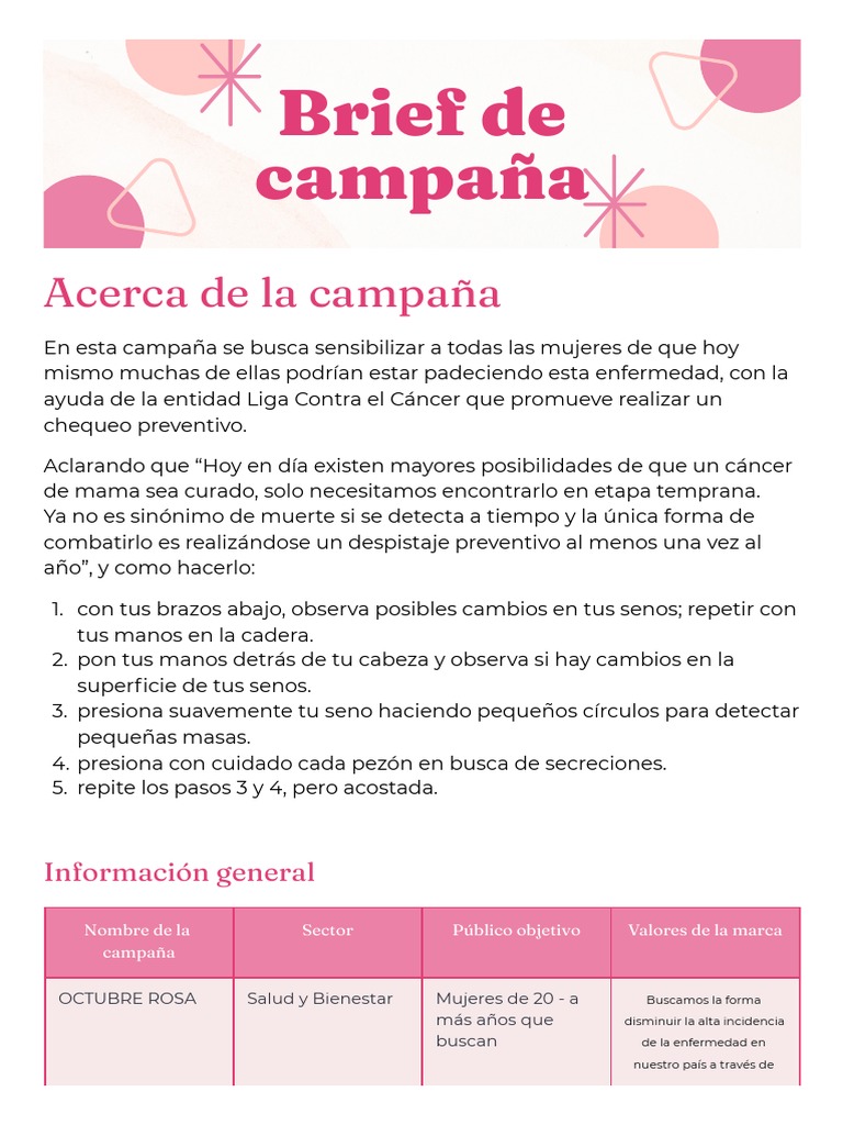 Brief de Cancer de Mama | PDF | Cáncer de mama | Pecho