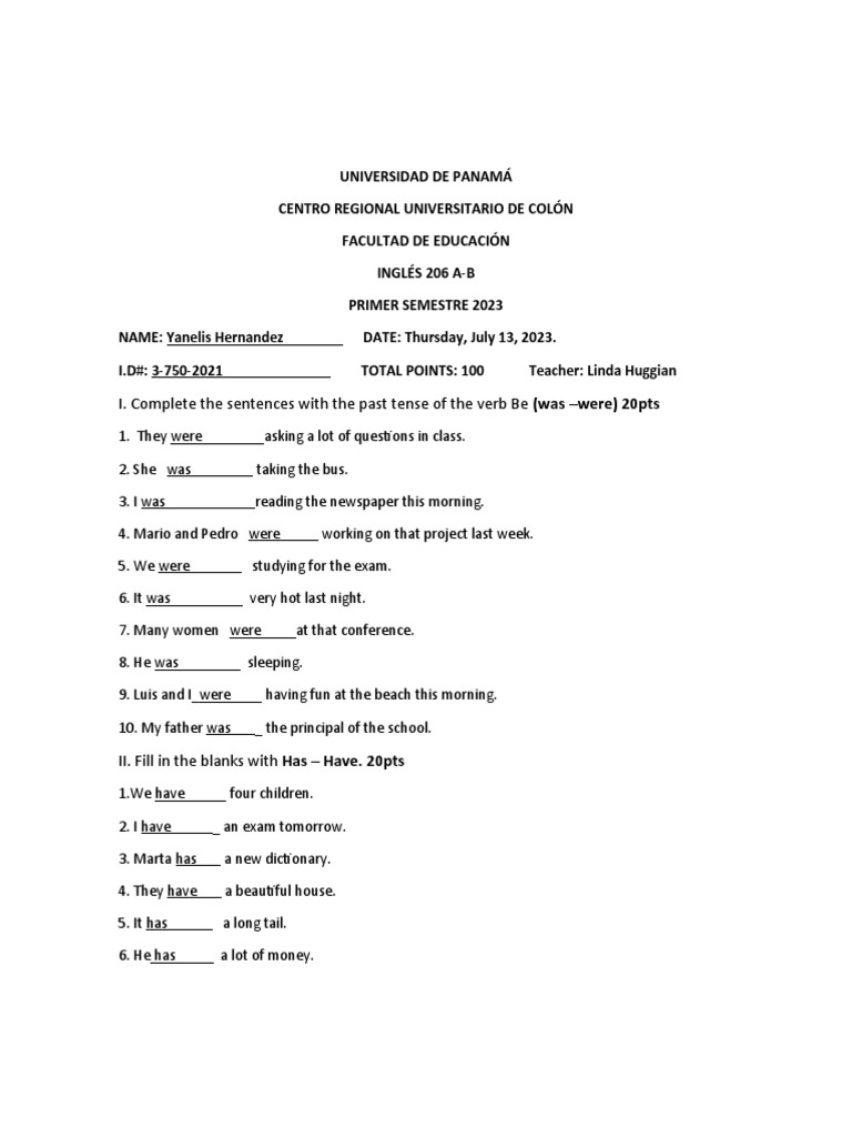 EXAM 206-2023 Yanelis Hernandez | PDF | Linguistics | Linguistic Morphology