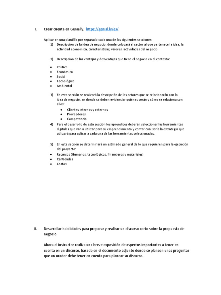 Actividad en Genially - Última Sesión | Descargar gratis PDF | Iniciativa empresarial