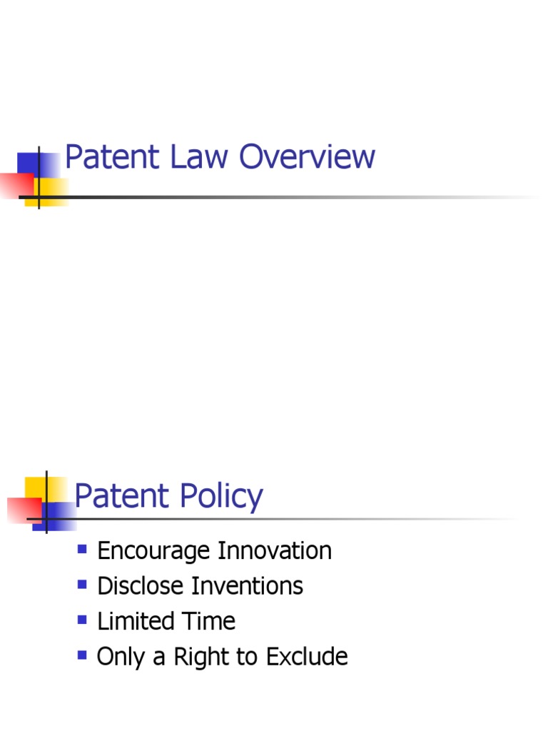 Patent Law Overview | PDF | Patent | Patent Claim