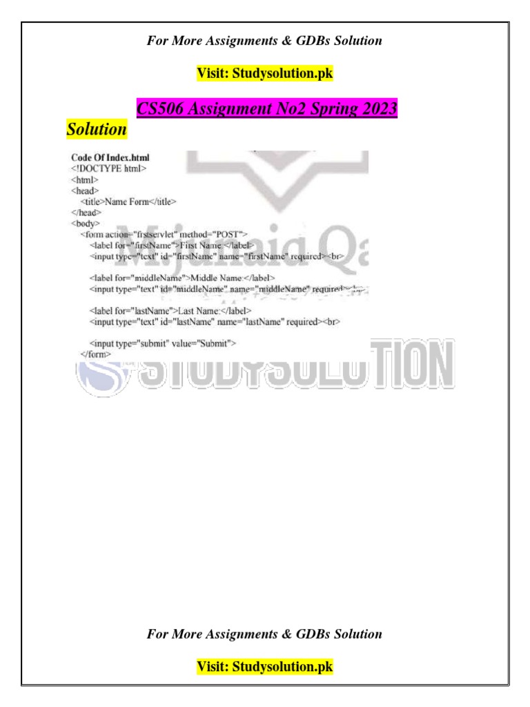 CS506 Assignment No2 Spring 2023 | PDF