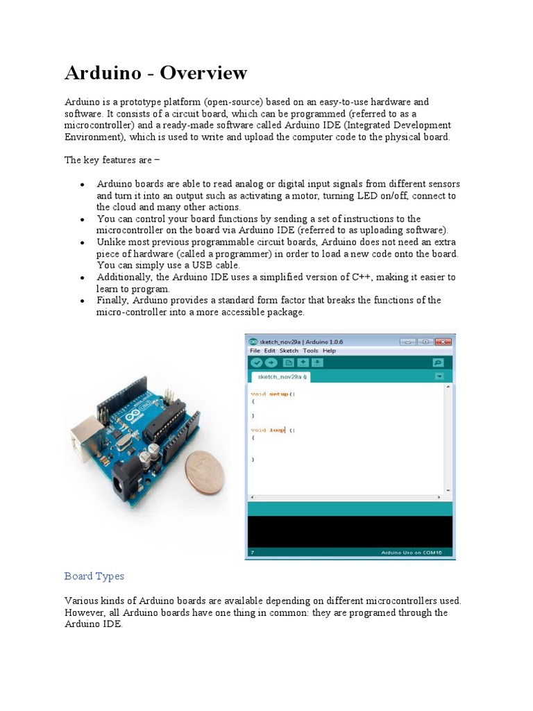 Arduino Material | PDF | Integer (Computer Science) | Arduino Arduino Material | PDF | Integer (Computer Science) | Arduino
