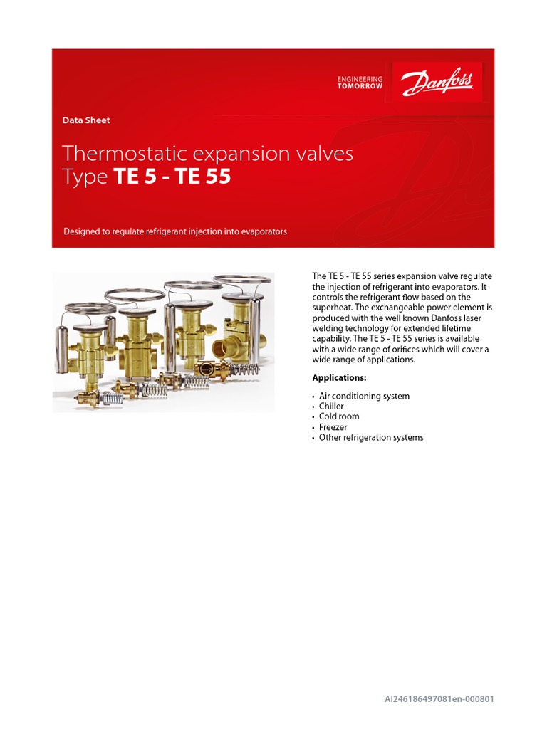 TE5 TE55 Expansion Valve | Download Free PDF | Equipment | Machines