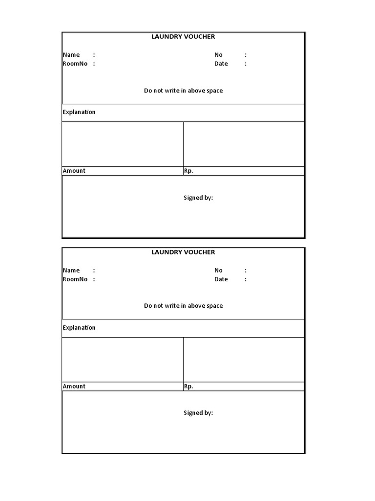 Laundry Voucher | PDF