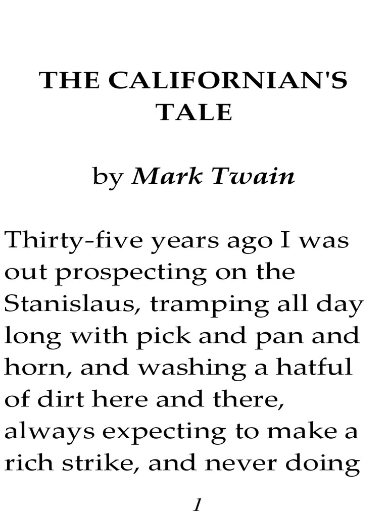 Mark Twain's The Californian's Tale | PDF | Art