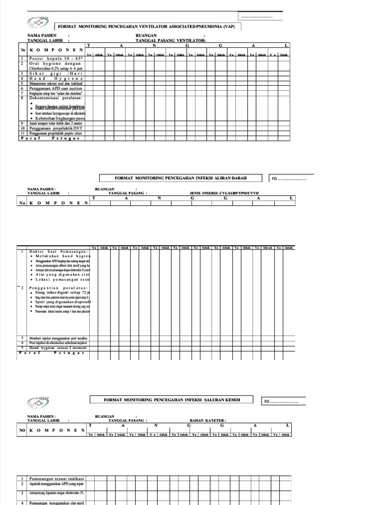 PDF Formulir Monitoring Vap - Compress | PDF
