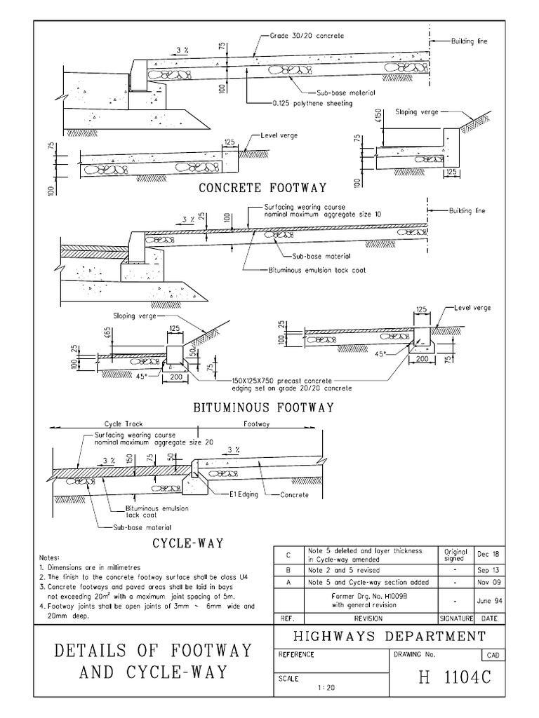 Details of Footway H 1104C | Download Free PDF | Concrete | Asphalt