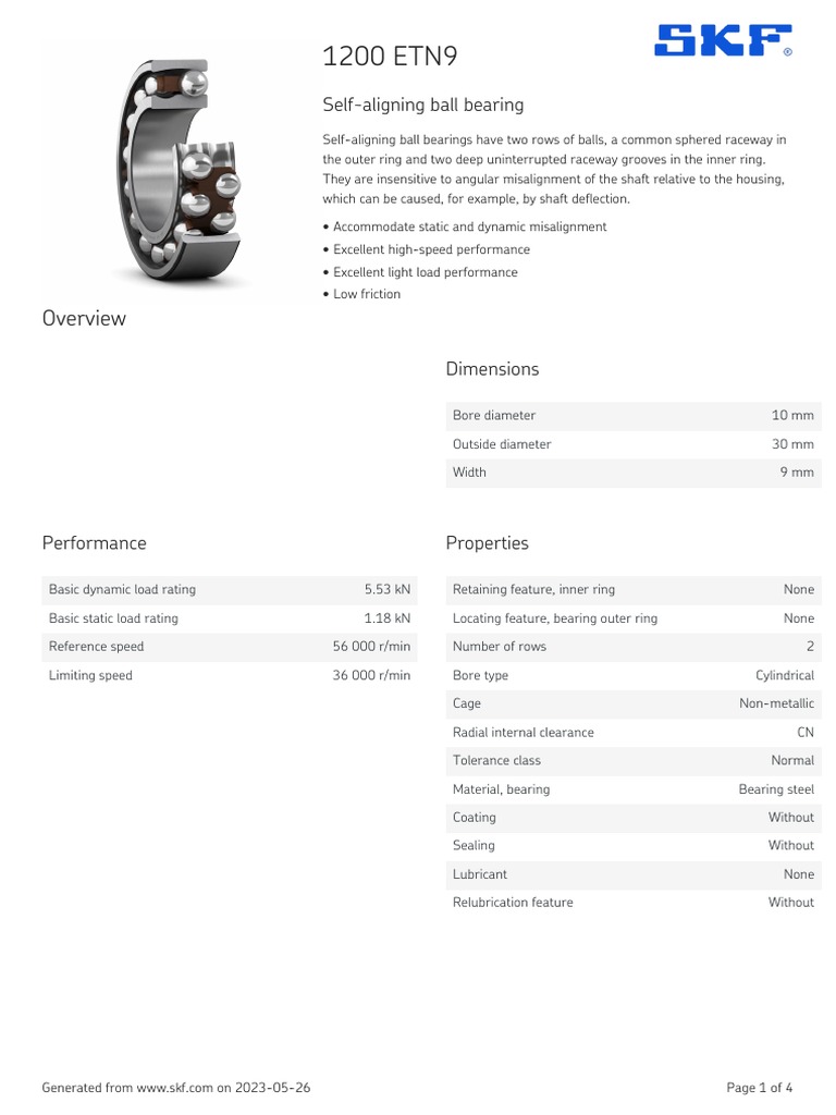 SKF 1200 ETN9 Specification | PDF | License | Websites
