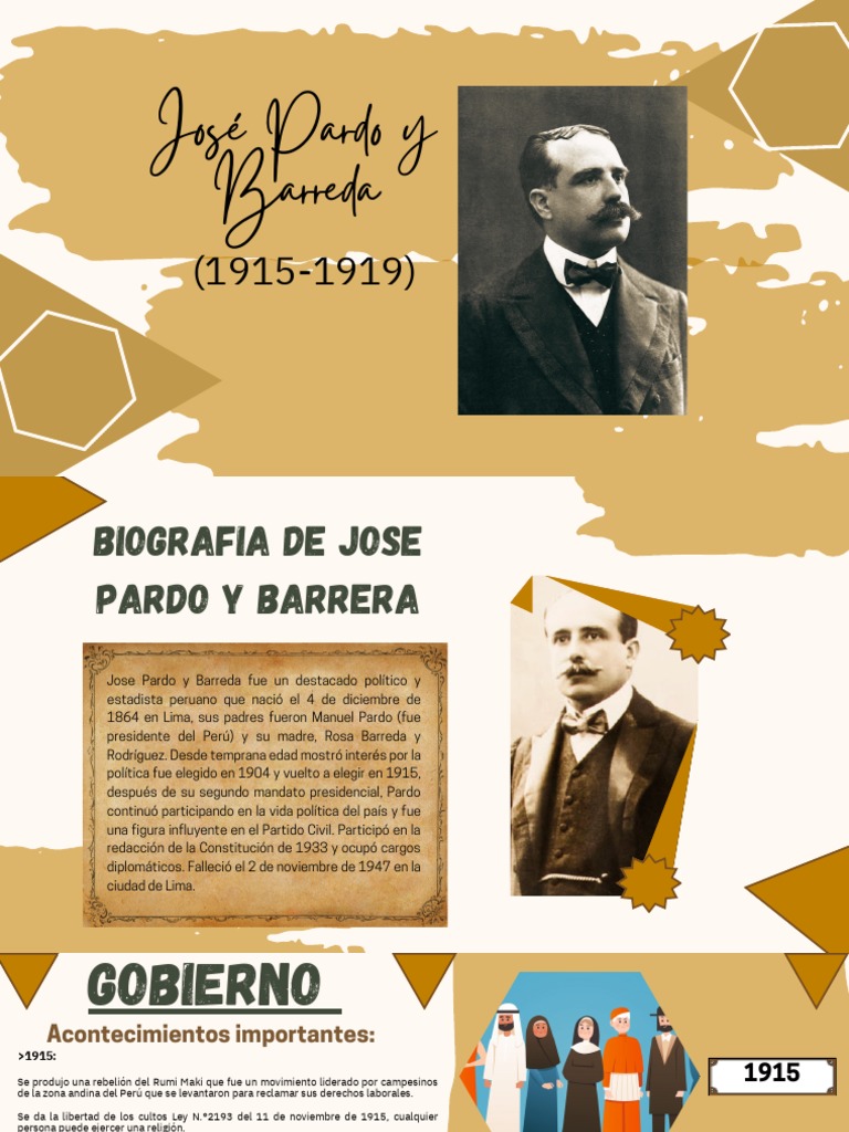 Biografía y logros de José Pardo | PDF | Perú | Economias