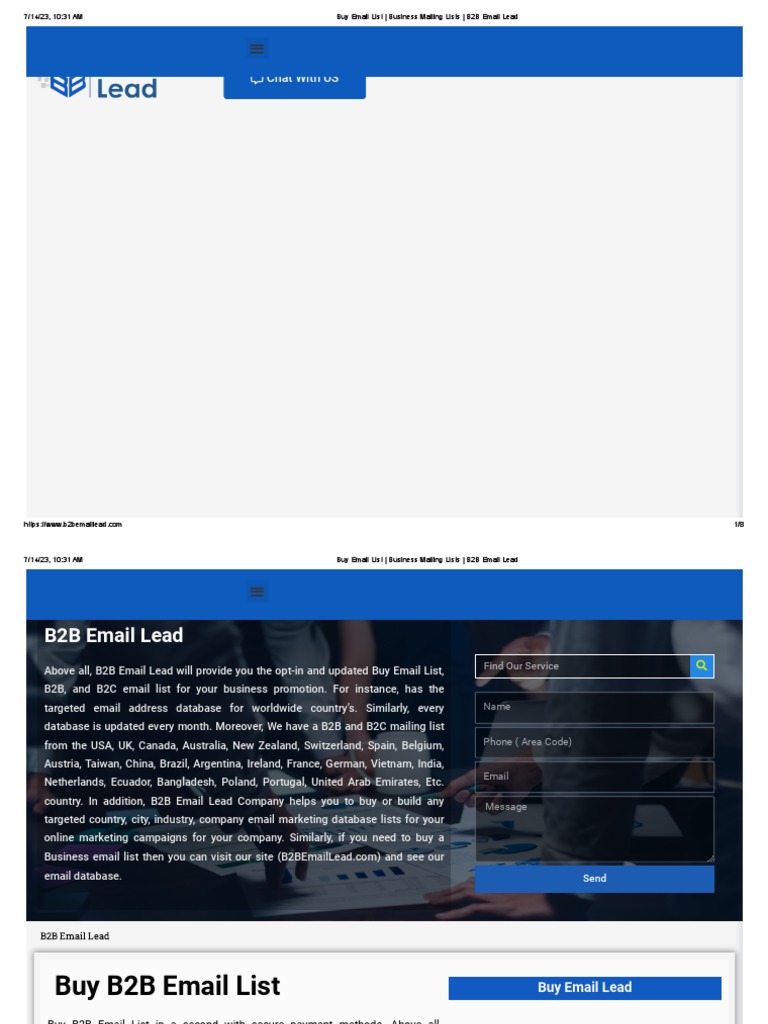 Buy Email List - Business Mailing Lists - B2B Email Lead | PDF ...