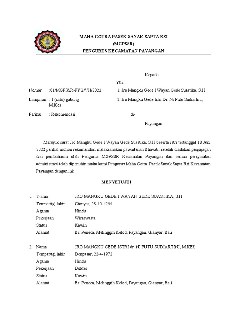 Maha Gotra Pasek Sanak Sapta Rsi | PDF