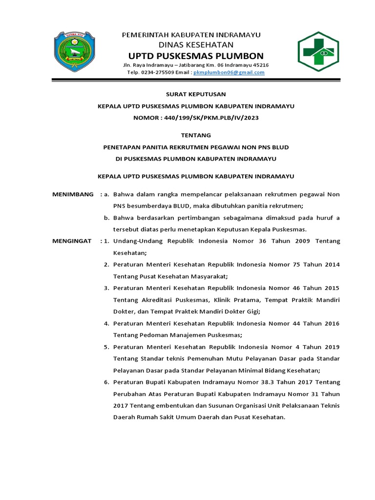 SK Panitia Rekrutmen Blud | PDF