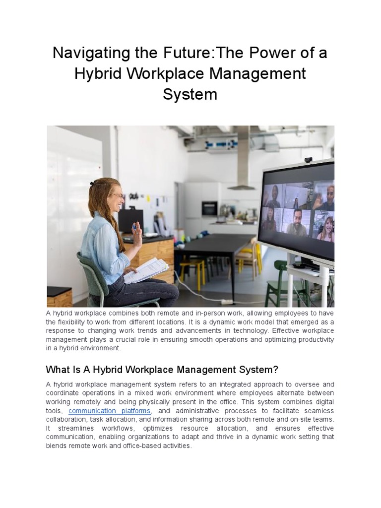Hybrid Workplace Management System Guide | PDF | Collaboration | Economies